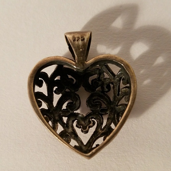 Vintage | Jewelry | Vintage Sterling Silver Filigree Heart Pendant ...